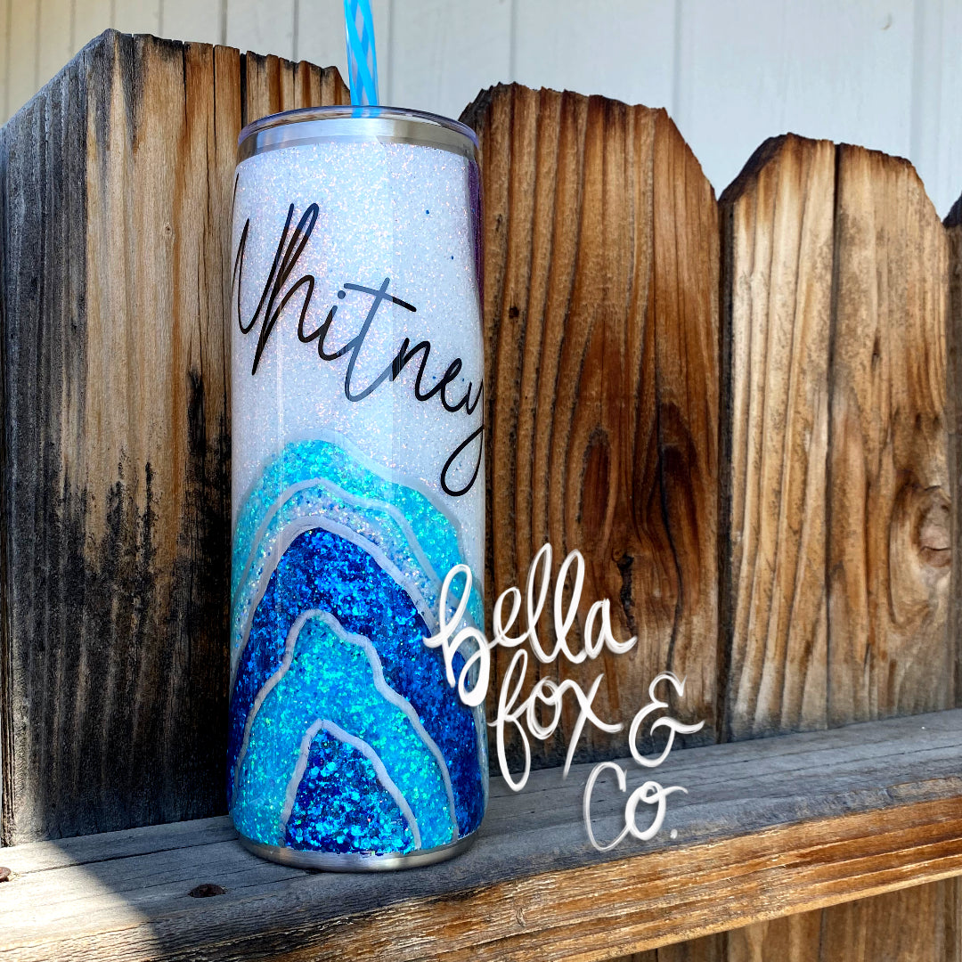 Custom Geoed Glitter Tumbler **FREE SHIPPING – Bella Fox & Co.